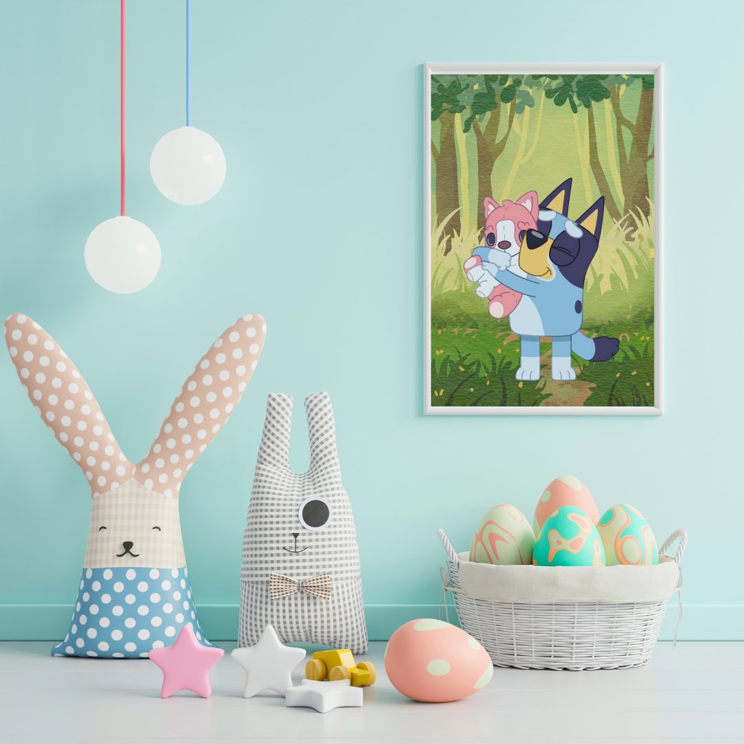 Bluey Cuddle Crew Poster - Thanks a ton